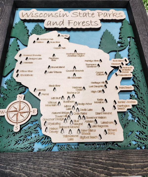 Wisconsin State Park and Forests Map – The Chipped Hammer Co.