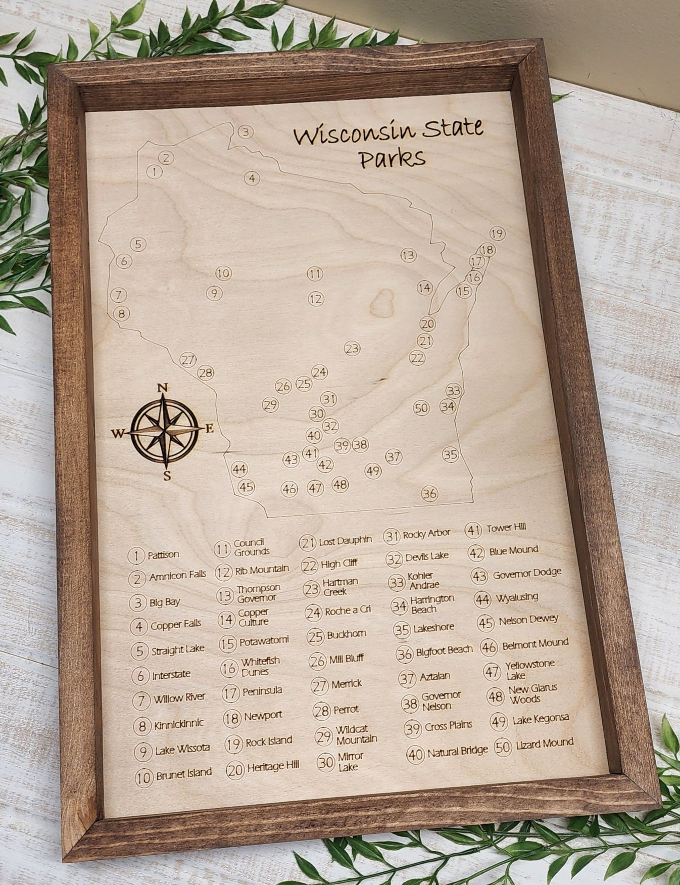 Wisconsin State Park Checklist Map – The Chipped Hammer Co.